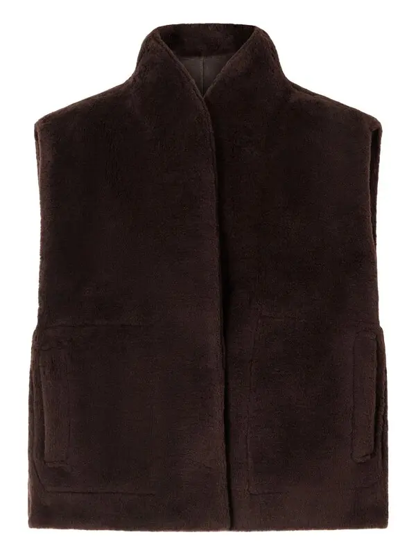 Sea Annie Reversible Wool Vest - Brown