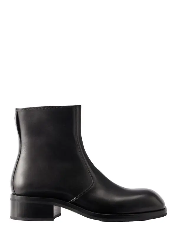 LEMAIRE Leather Ankle Boots - Black
