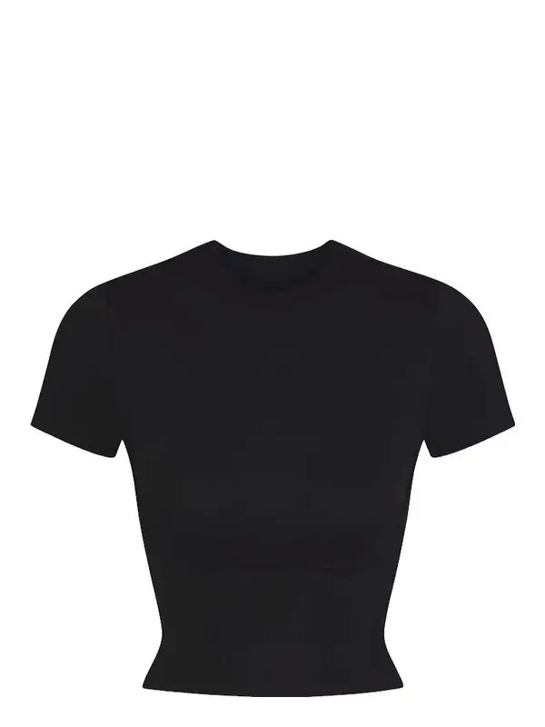 NIKESKIMS Cropped Matte Corset T-shirt Obsidian - Black