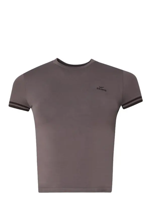 NIKESKIMS Stretch Knit Cropped T-shirt Resin - Brown