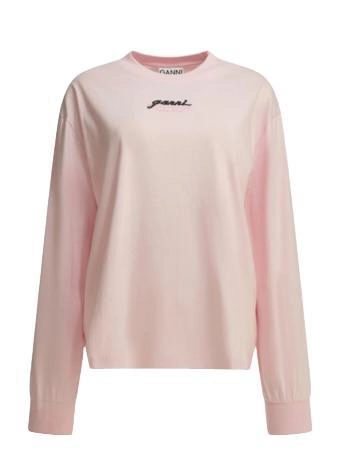 GANNI Future Crewneck Sweat-shirt T-shirt - Pink