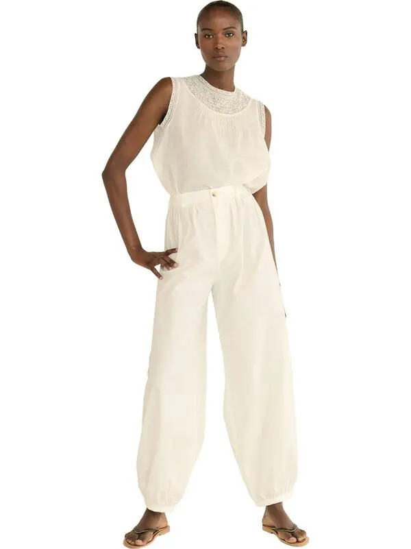 DÔEN Paige Pant In White - Salt