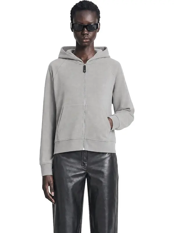Max Mara Technical Cotton Zip-up Hoodie - Grey