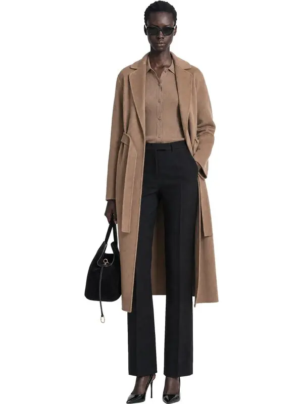 Max Mara Wool Broadcloth Midi Coat - Brown