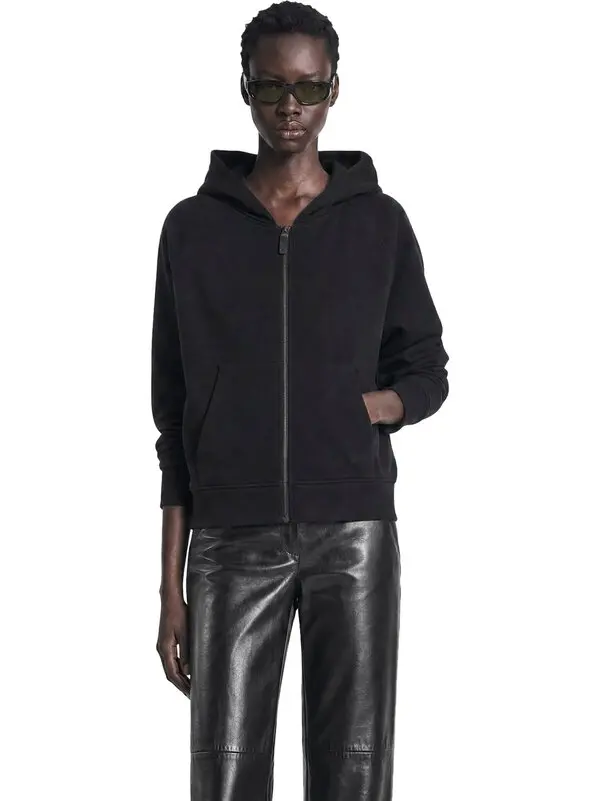 Max Mara Technical Cotton Zip-up Hoodie - Black