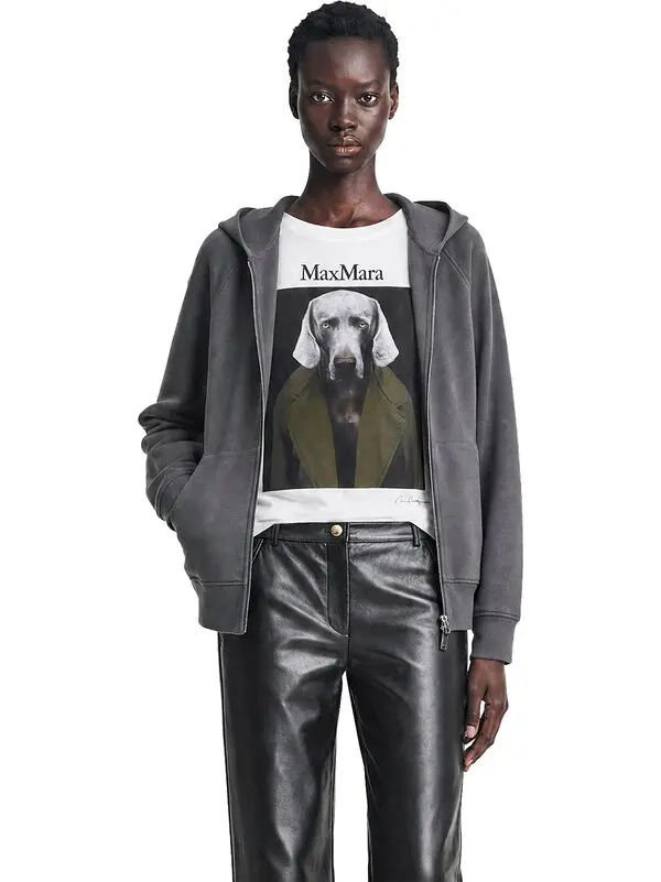 Max Mara Technical Cotton Zip-up Hoodie - Grey