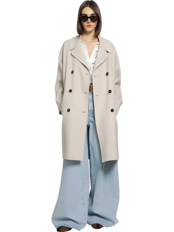 Max Mara Double-breasted Wool Midi Coat - Beige