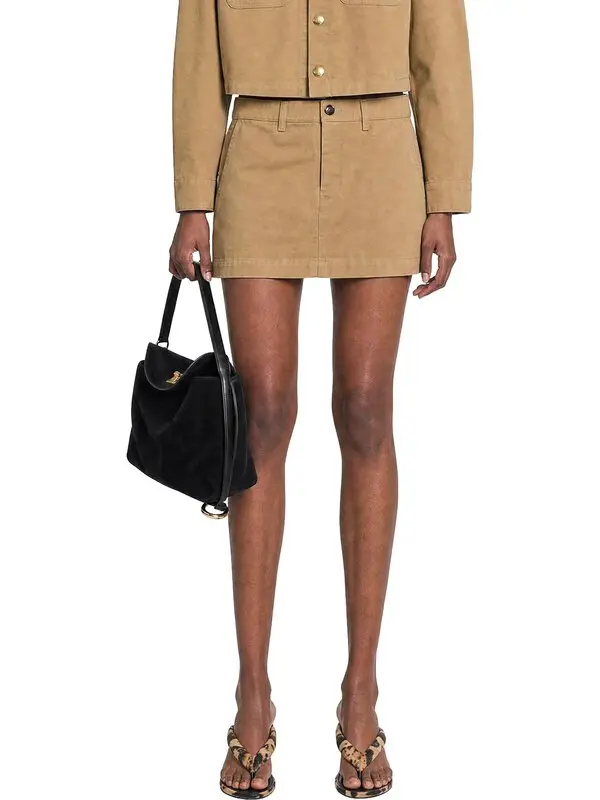 Balenciaga Mini Cotton Twill Skirt - Beige