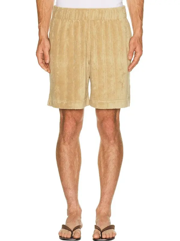 J. Lindeberg Allan Stripe Terry Shorts - Kelp