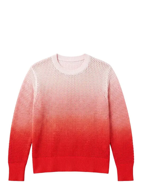 BRODIE CASHMERE Mesh Dip Dye Crew - Pink