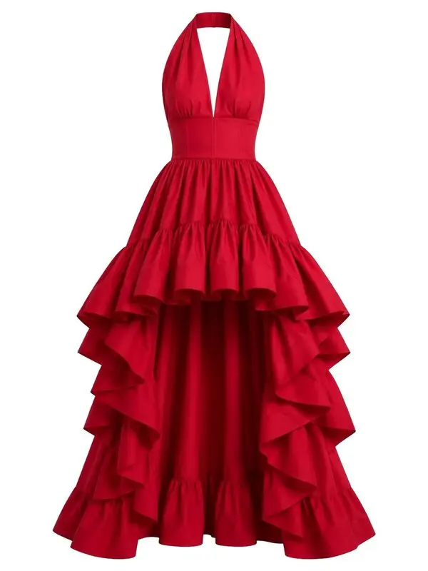 OFUURE Ama Hi-low Dress - Red