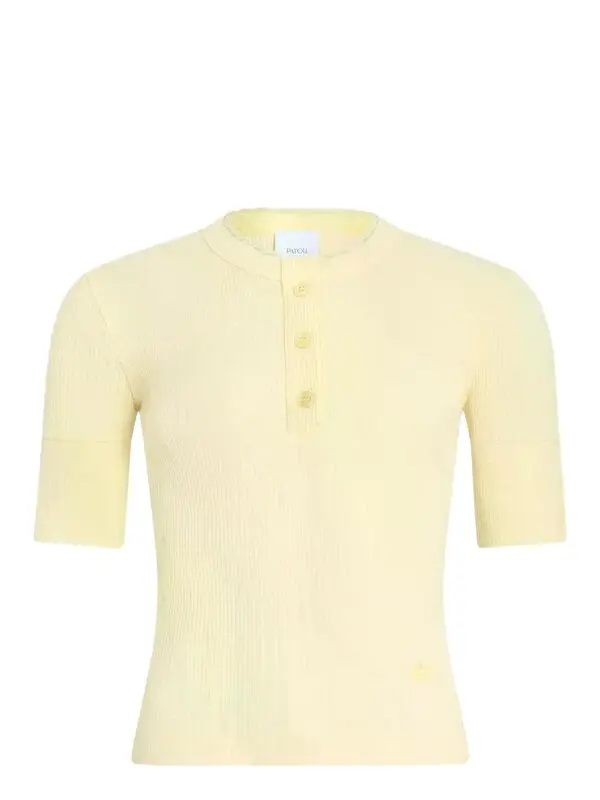 PATOU Buttoned Ribbed T-shirt - Yellow