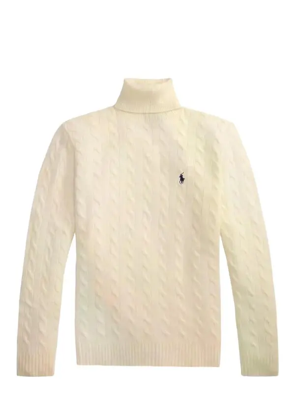 Polo Ralph Lauren Cable Knit Turtleneck Sweater - Neutrals