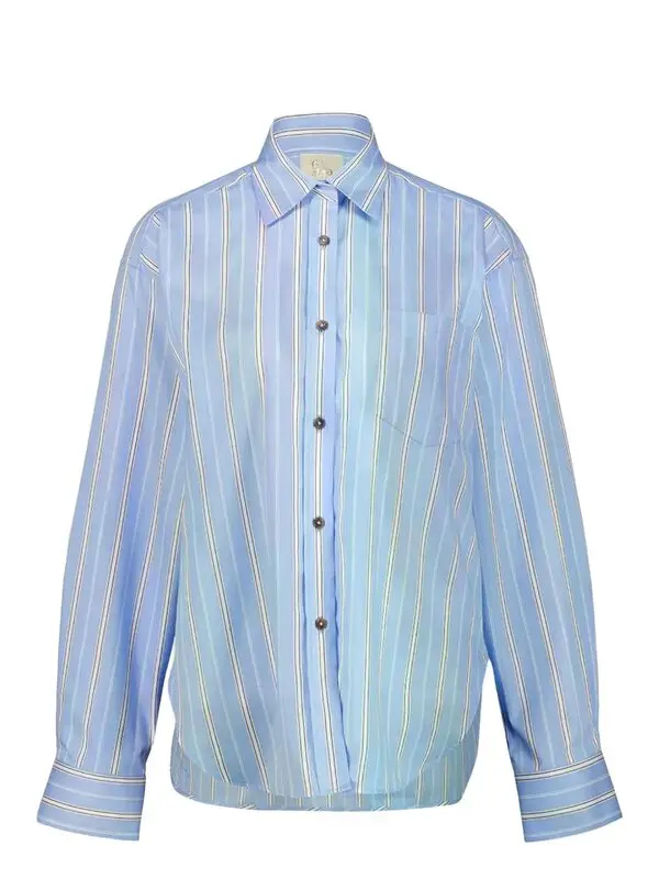 PAULA Striped Buttoned Shirt - Blue