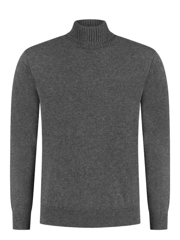 DORIANI CASHMERE Ribbed Trim Roll-neck Sweater - Grey
