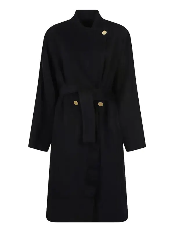 Alberta Ferretti Belted Button-detail Coat - Black