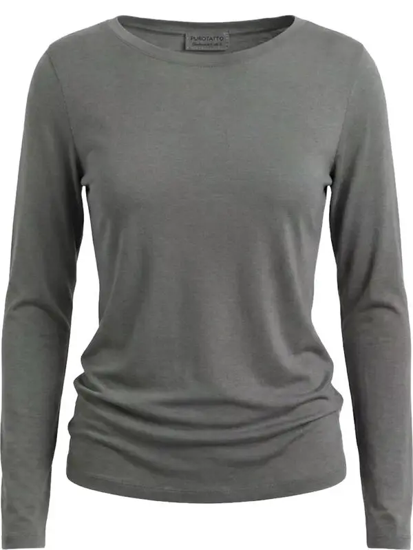 PUROTATTO Long-sleeve Crew Neck Sweater - Grey