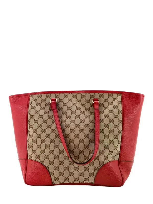 Gucci Bree Gg Canvas With Leather Medium Tote Bag - Brown