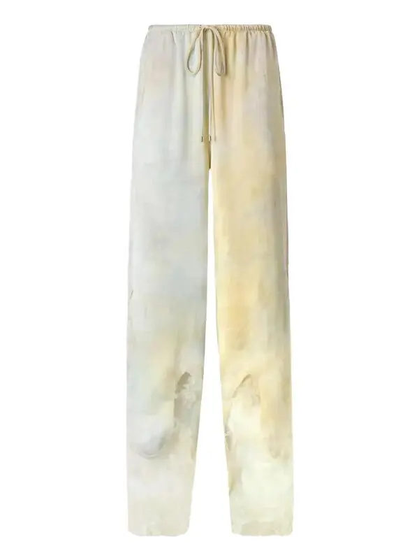 Pinko Garment-dyed Satin Trousers With Lace Inserts - Neutrals