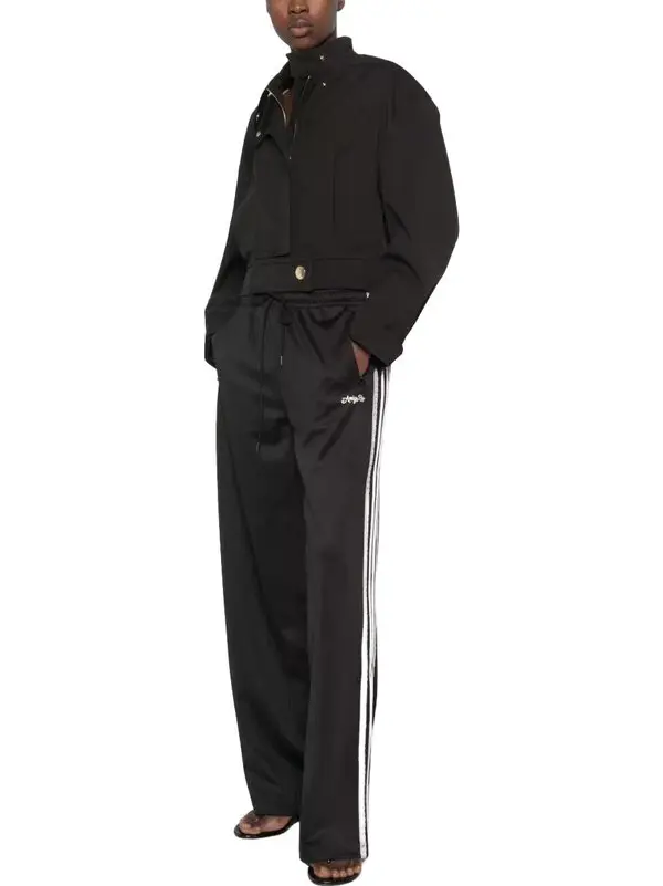 ANIYE BY Lace-trim Side-stripe Track Pants - Black