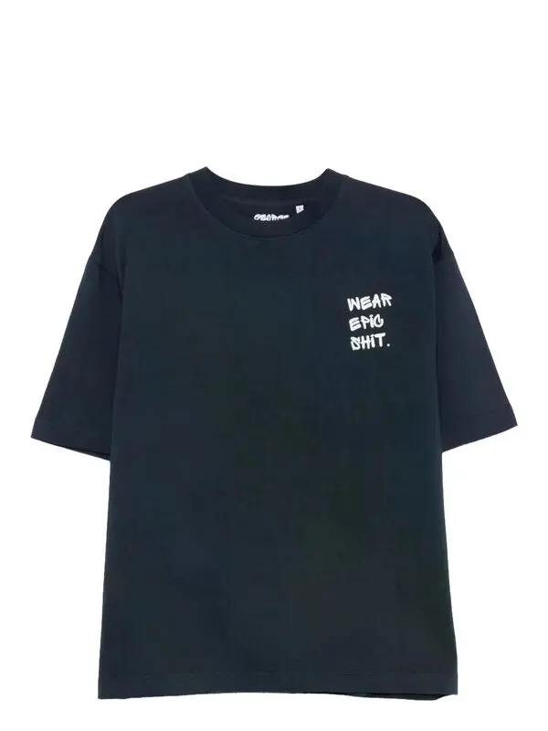 GEORGE. George Slogan Print Crewneck T-shirt - Blue