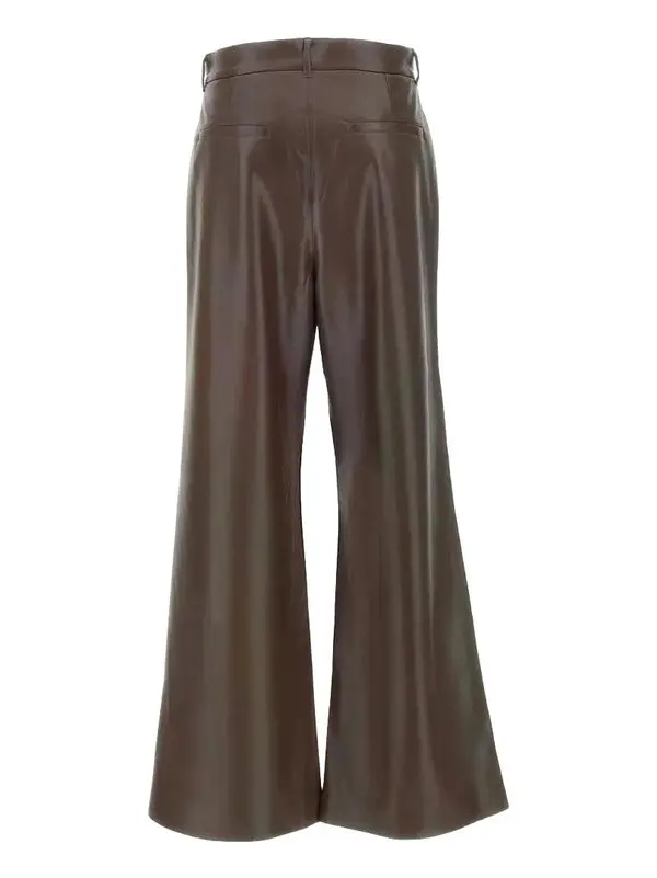 Andamane Sasha Flared Faux-leather Trousers - Brown