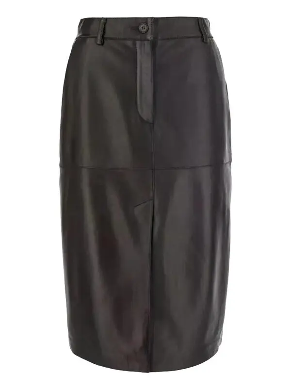 P.a.r.o.s.h Panelled Leather Skirt - Black
