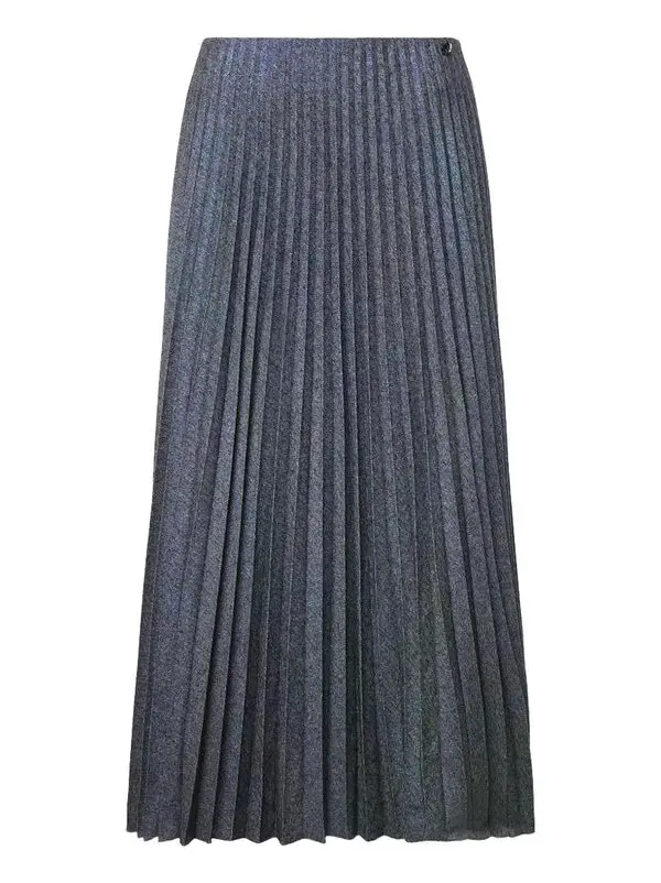 GENNY Pleated Metallic-effect Midi Skirt - Blue