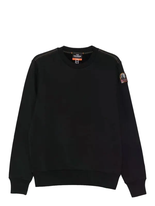 PARAJUMPERS Logo Patch Crew Neck Sweater - Black