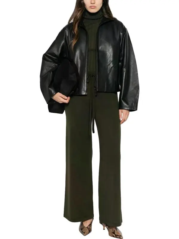 HUGENBERG Wide Leg Drawstring Trousers - Green