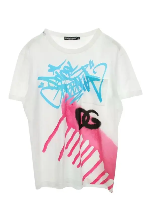 Dolce & Gabbana 2010s Graffiti-print T-shirt - White