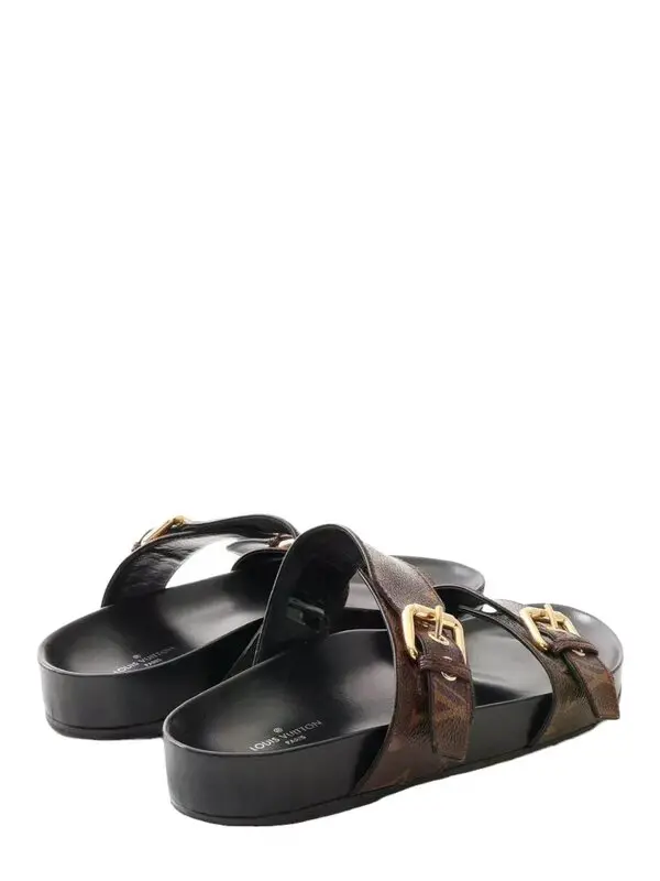 LOUIS VUITTON Monogram Canvas Bondia Flat Sandals - Brown