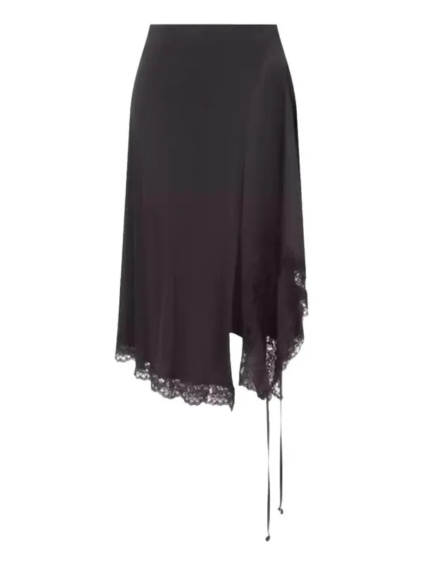 Vetements Lace-trimmed Asymmetric Skirt - Black