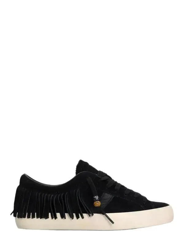 D.a.t.e. Hill Low Fringed Beaded Sneakers - Black