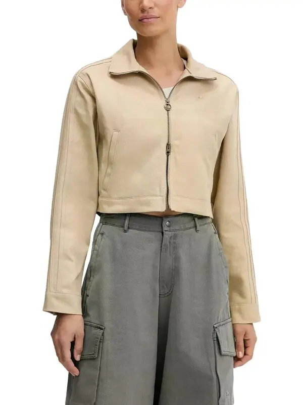Adidas Firebird Twill Crop Track Top - Neutrals