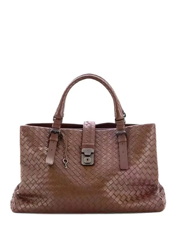 Bottega Veneta Roma Bag Intrecciato Nappa Medium Tote Bag - Brown