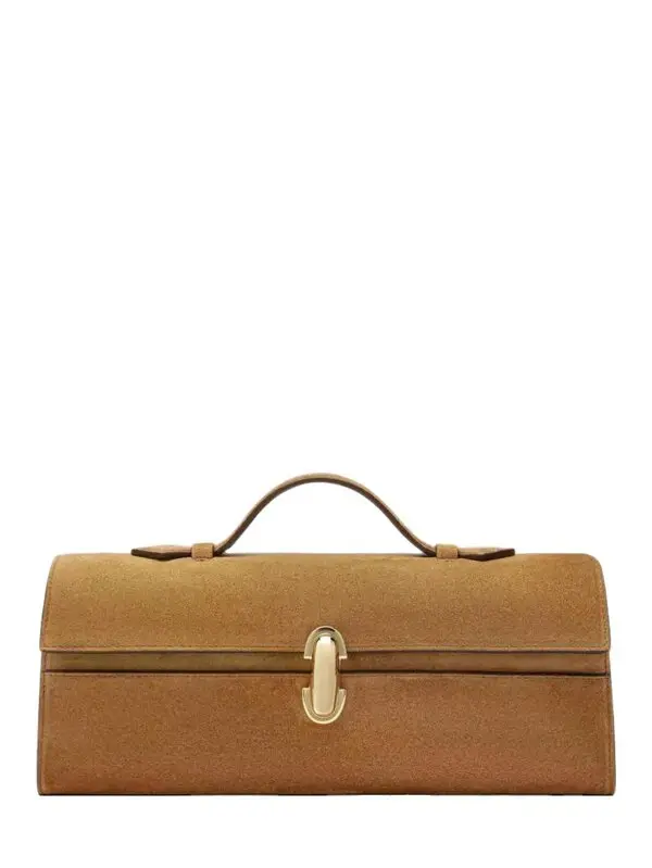 Savette Symmetry Slim Suede Clutch Bag - Brown