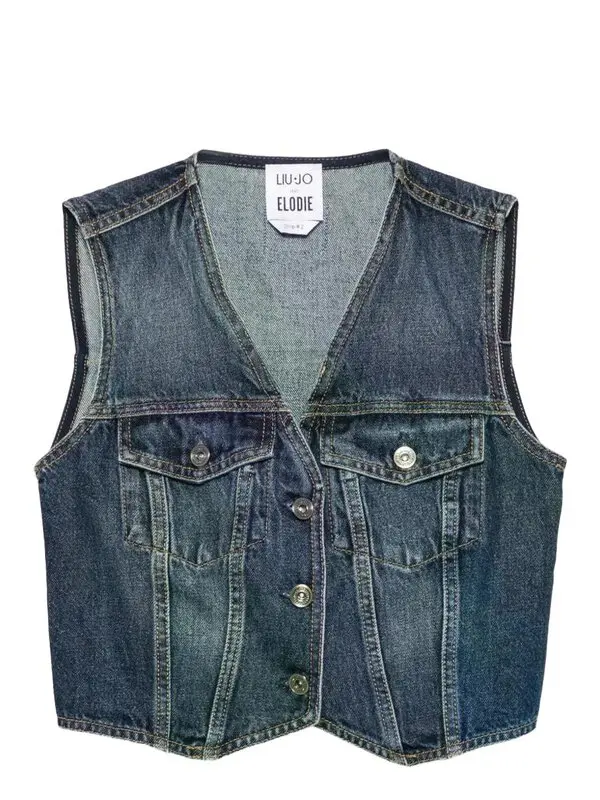 Liu Jo X Elodie Sleeveless Denim Jacket - Blue