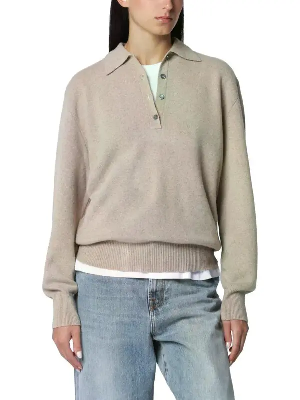 RÓHE Button-down Polo Shirt - Neutrals