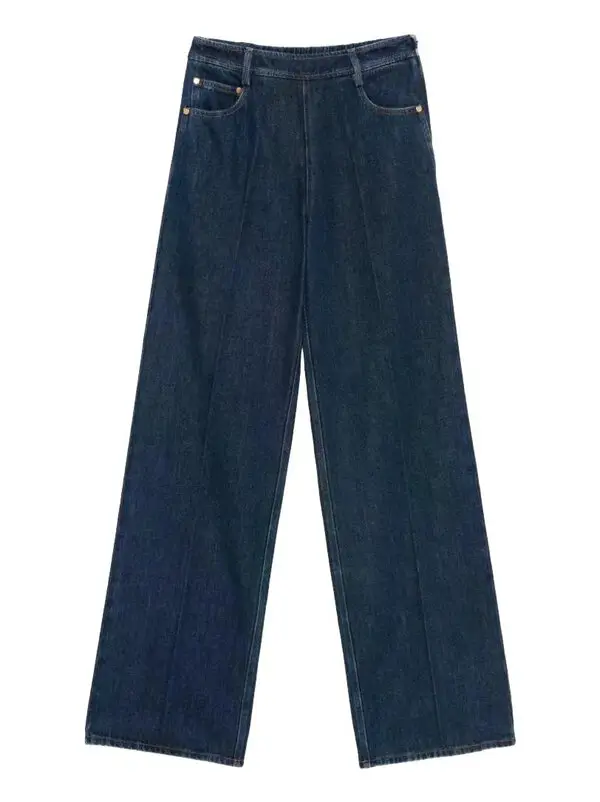 FORTE_FORTE Pressed Crease Wide-leg Jeans - Blue