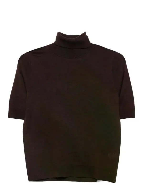 HUGENBERG Roll-neck Short-sleeve Sweatshirt - Brown