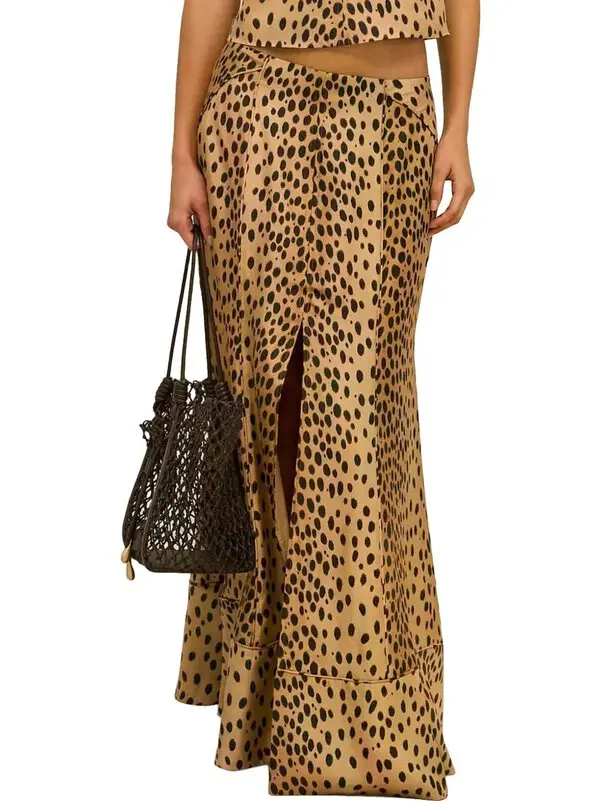 Cult Gaia Spencer Leopard-print Maxi Skirt - Neutrals