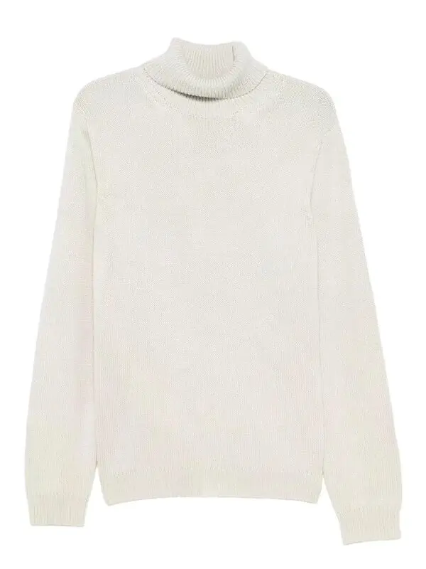ROBERTO COLLINA Roll-neck Wool Sweater - Neutrals