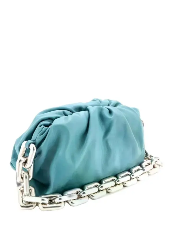 Bottega Veneta The Chain Pouch Leather Shoulder Bag - Blue