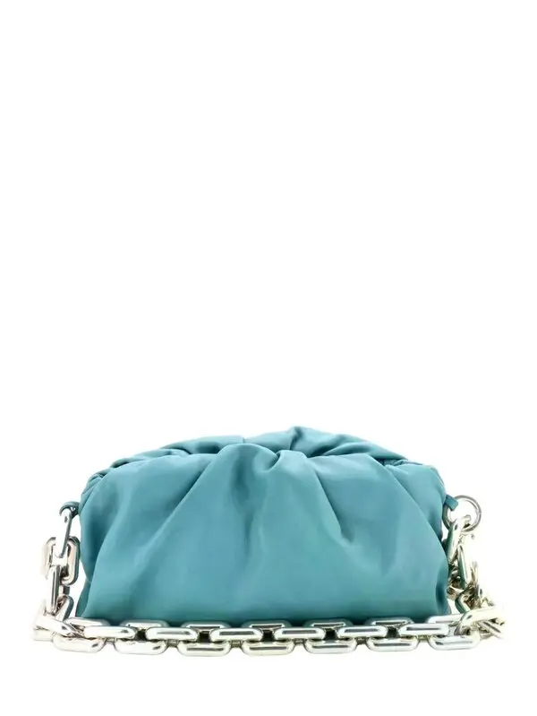 Bottega Veneta The Chain Pouch Leather Shoulder Bag - Blue