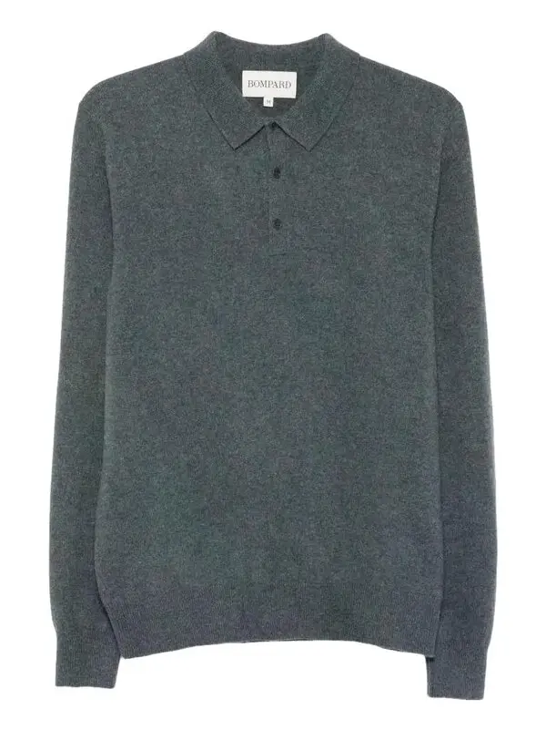 Eric Bompard Long-sleeve Button-placket Polo Shirt - Blue