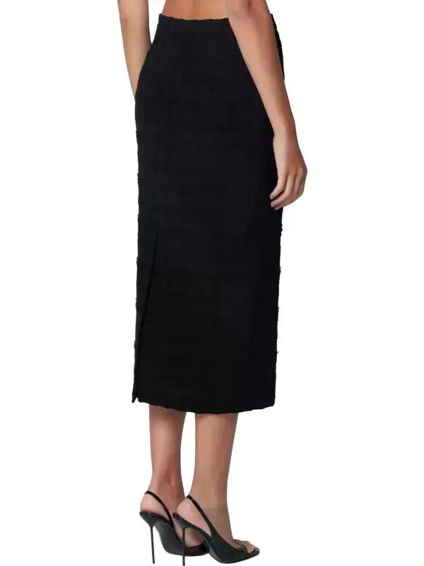 Alessandra Rich Bouclé Check Skirt - Black
