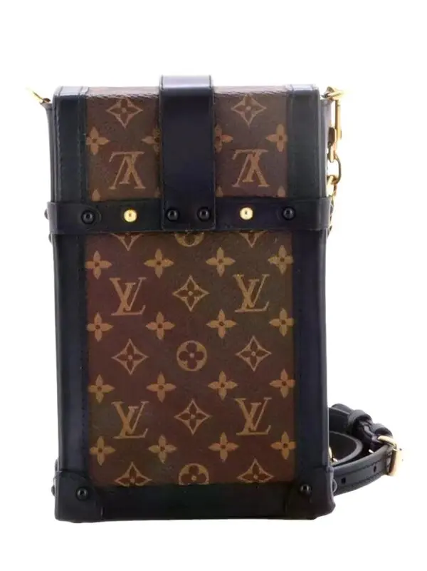 LOUIS VUITTON Monogram Canvas Vertical Trunk Pochette Crossbody Bag - Black