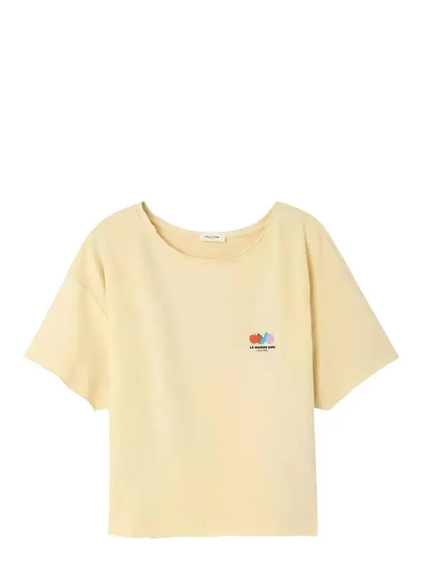 American Vintage Atubay Raw-cut Graphic-print T-shirt - Neutrals