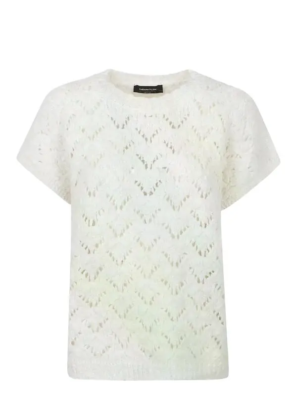Fabiana Filippi Sequin-embellished Open-knit Top - White